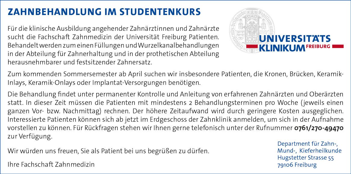 Studium | Universitätsklinikum Freiburg